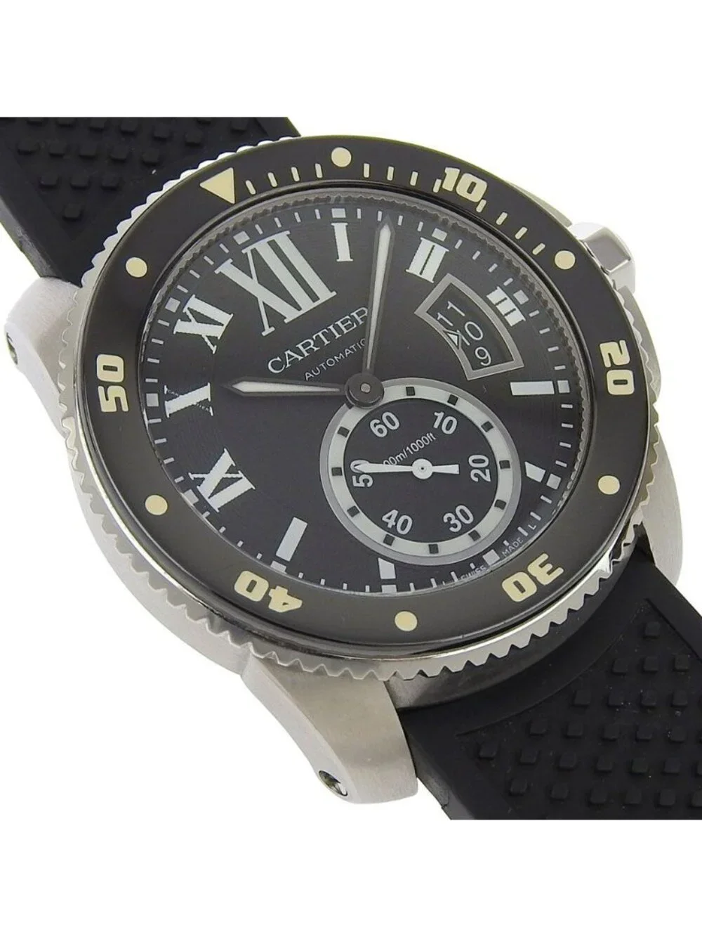 Cartier | Accessories | Cartier Calibur Diver Stainless Steel Rubber ...